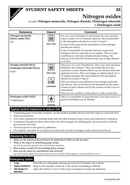 STUDENT SAFETY SHEETS 53