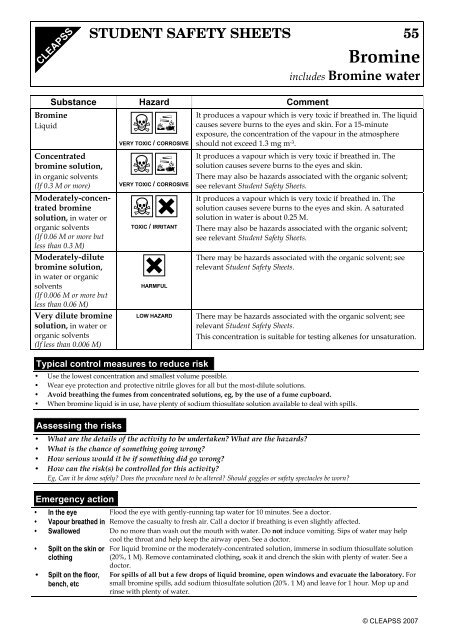 STUDENT SAFETY SHEETS 55