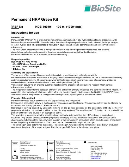 Permanent HRP Green Kit - Nordic Biosite