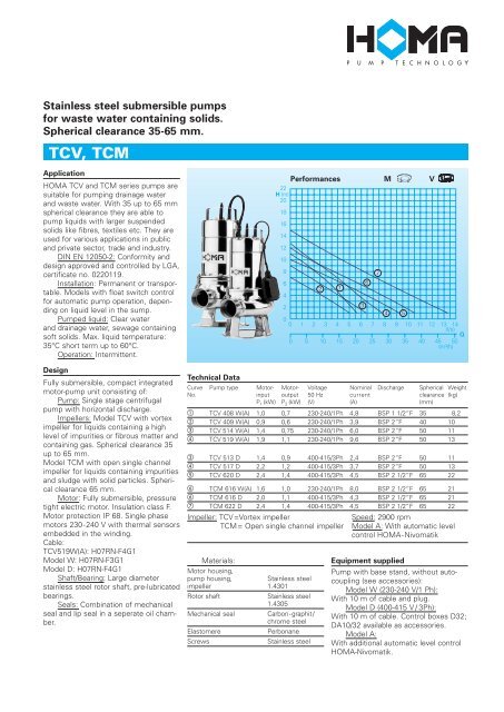 Product leaflet - HOMA - Pumpen mit System