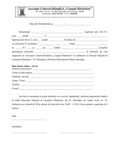 fisa de inscriere ateliere de vara