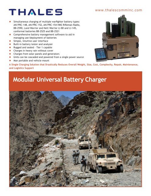 Modular Universal Battery Charger - Thales Communications, Inc.