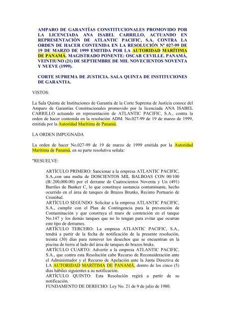 APSA - Autoridad MarÃ­tima de PanamÃ¡