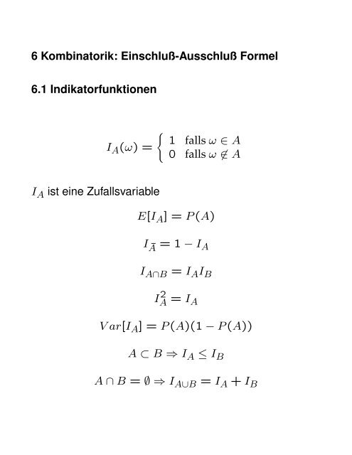 Diskrete Wahrscheinlichkeiten