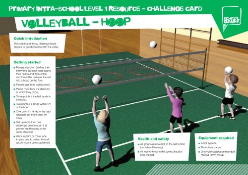 Volleyball challenge card - School Games