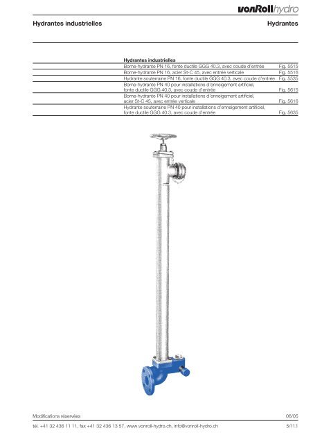 Hydrantes industrielles - vonRoll hydro