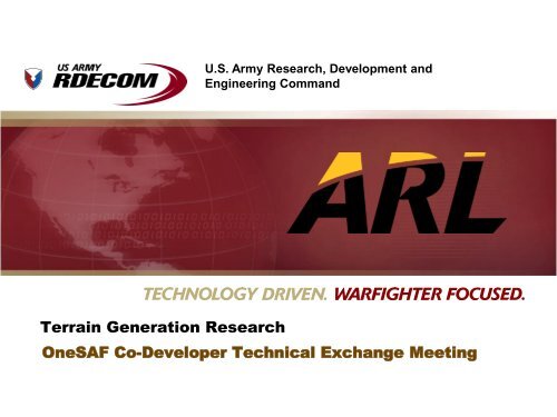 Terrain Generation Research Efforts - OneSAF Public Site