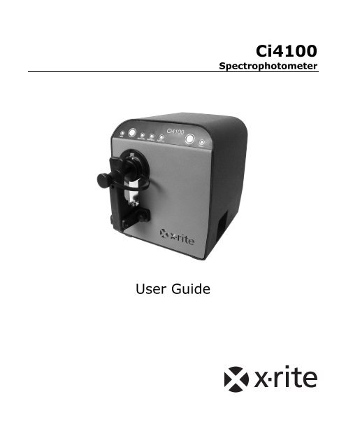 Ci4100 User Guide - X-Rite