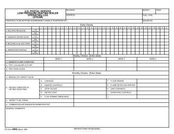 Low pressure boiler* inspection and maintenance - Risk Engineering