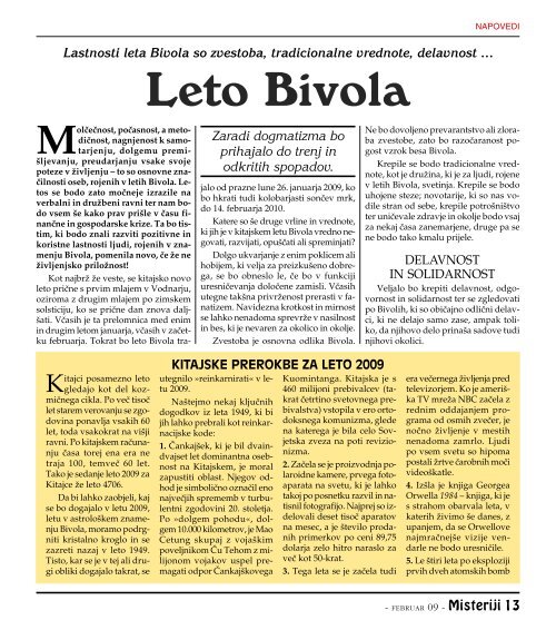 Leto Bivola - Misteriji