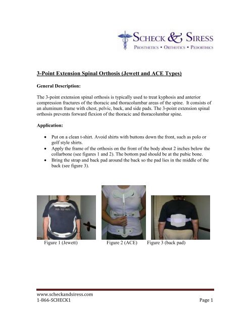 3-Point Extension Spinal Orthosis (Jewett and ... - Scheck & Siress