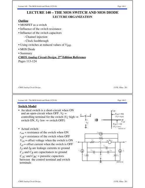 Lecture 140 - MOS Switch - Analog IC Design.org