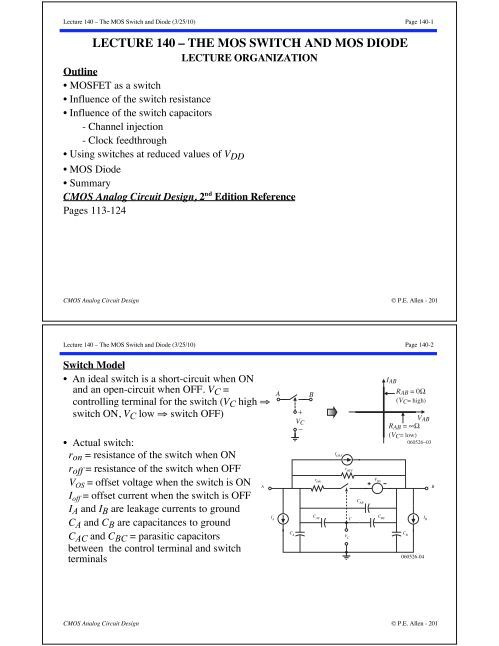 Lecture 140 - MOS Switch - Analog IC Design.org