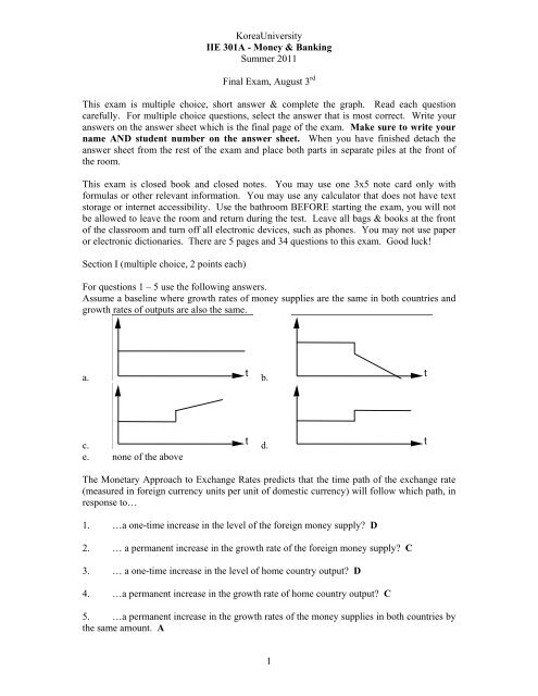 Final Exam - BYU Department of Economics