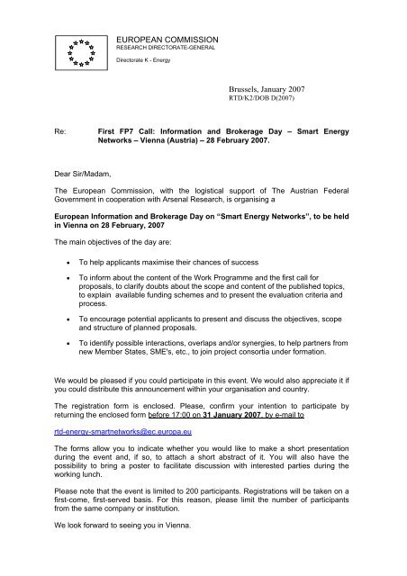 Invitation letter Vienna SEN