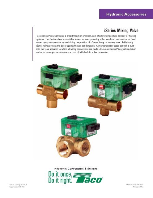 iSeries Mixing Valve - Taco-Hvac