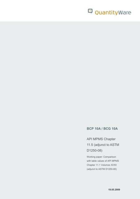 ASTM D1250-08 - QuantityWare