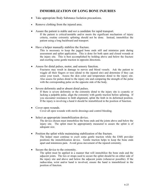 IMMOBILIZATION OF LONG BONE INJURIES - haspi