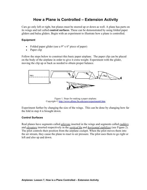 How a Plane is Controlled Extension Activity (pdf) - Teach Engineering