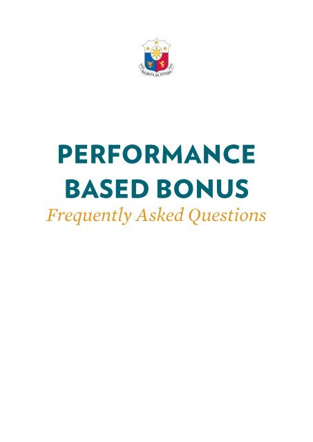 Performance Based Bonus - Presidential Communications ...