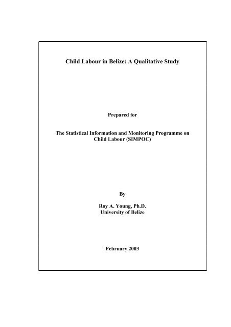 Child Labour in Belize - International Labour Organisation