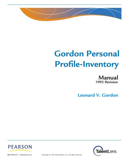 Gordon Personal Profile-Inventory - TalentLens