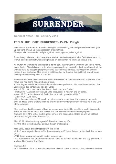 SURRENDER - Ps Phil Pringle - C3 Church