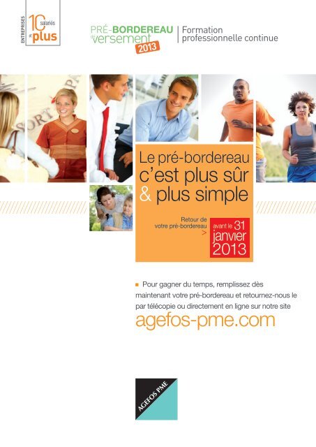 Notice prÃ©-bordereau de versement +10 - AGEFOS PME Bretagne