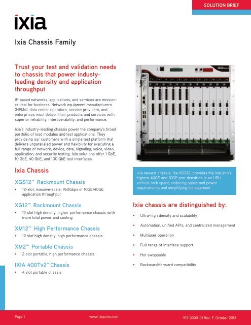 Ixia Chassis Family