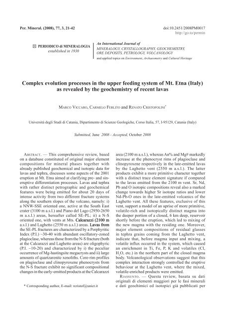 Complex evolution processes in the upper feeding system of Mt. Etna