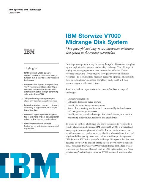 V7000 Datasheet - IBM