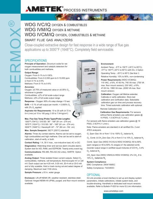 WDG IVC, IVM, IVCM - ETA Process Instrumentation