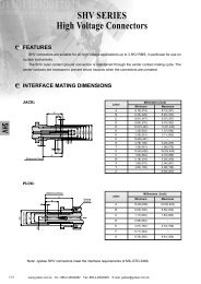 MHV SERIES High Voltage Connectors