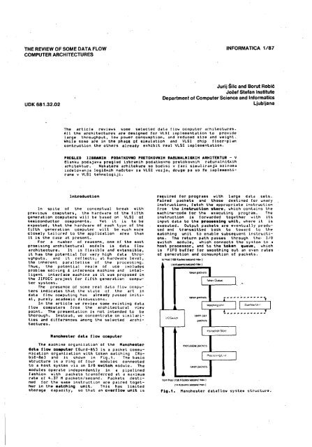 THE REVIEVV OF SOME DATA FLOW COMPUTER ...