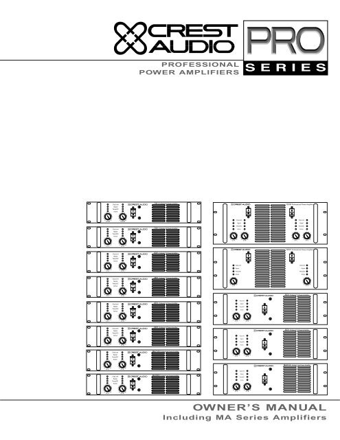 Pro Series Owner's Manual - Crest Audio