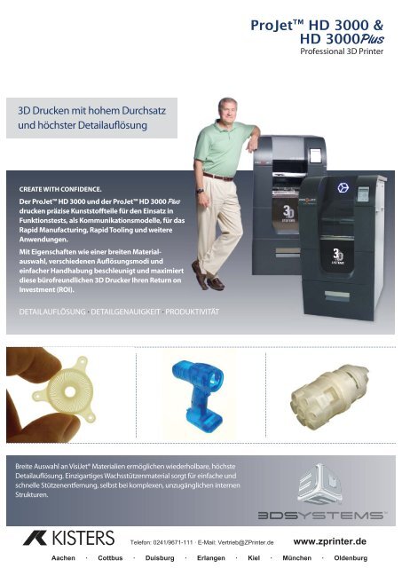 ProJet HD 3000 & HD 3000 plus_A4_German.indd - 3D-Drucker