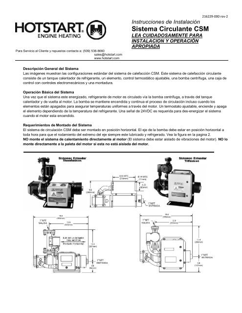 Sistema Circulante CSM - Hotstart