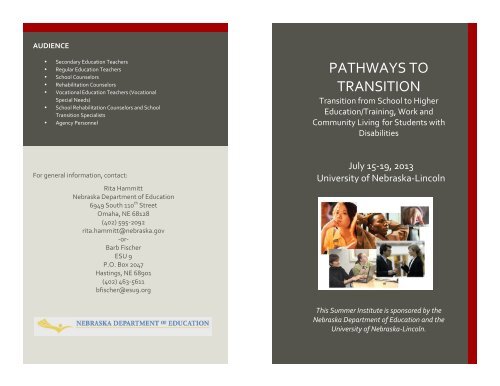 PATHWAYS TO TRANSITION - NDE Transition