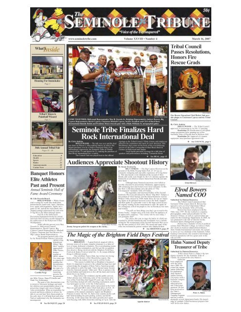 March 16 - Seminole Tribe of Florida