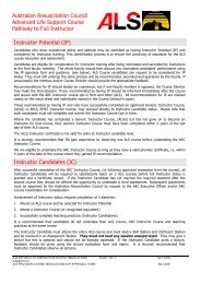 Appraisal form for identifying ALS Instructor Potential - Resuscitation ...