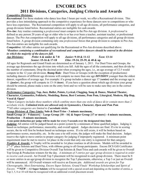 ENCORE DCS - Encore Dance Competitions