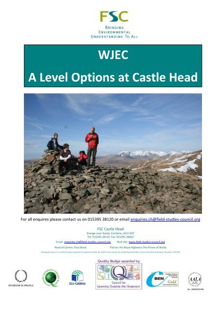 A Level Geography WJEC - Field Studies Council