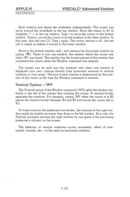 VISICALC® Advanced Versi