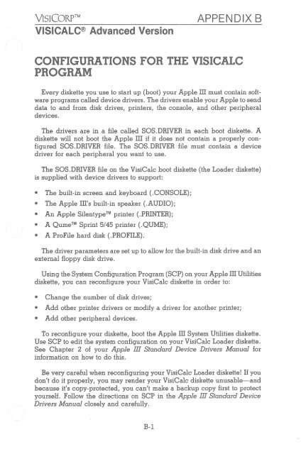 VISICALC® Advanced Versi