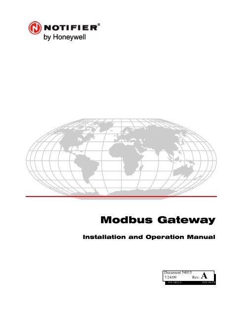 Modbus Gateway Installation and Operation ... - Johnson Controls