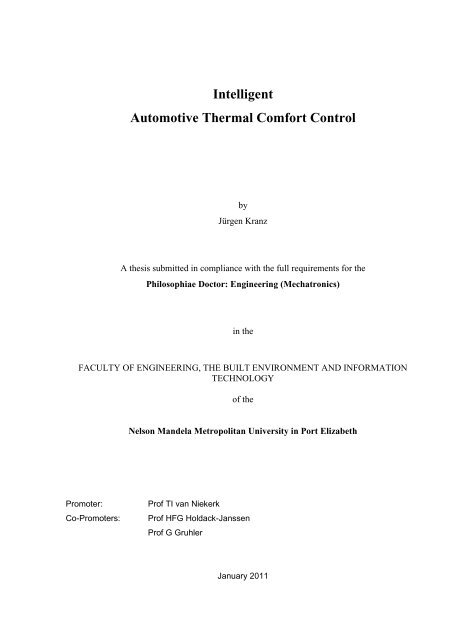(TITLE OF THE THESIS)* - Nelson Mandela Metropolitan University