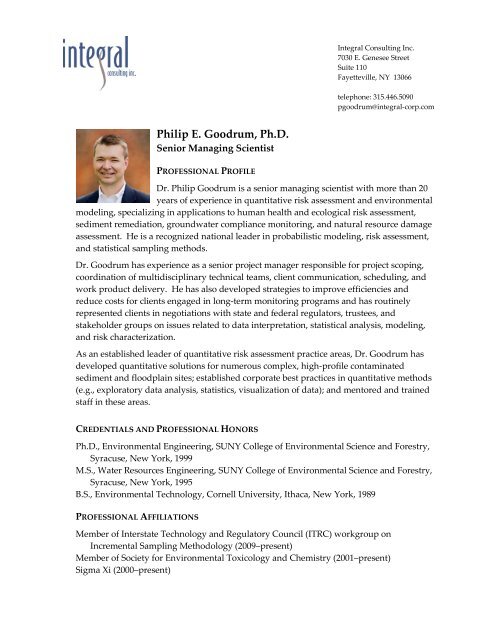 Philip E. Goodrum, Ph.D. - Integral Consulting Inc.
