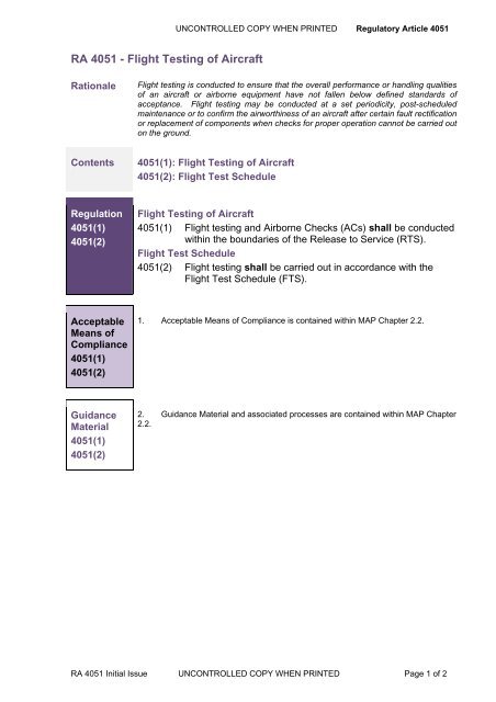 RA4051 Flight Testing of Aircraft PDF