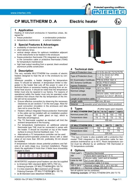 CP MULTITHERM D.A Electric heater