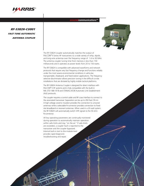 RF-5382H-CU001 Fast Tune Automatic Antenna Coupler Data Sheet